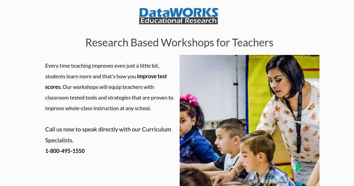 Research Based Workshops for Teachers | By DataWORKS