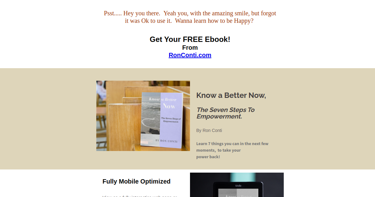 Know a Better Now, by Ron Conti