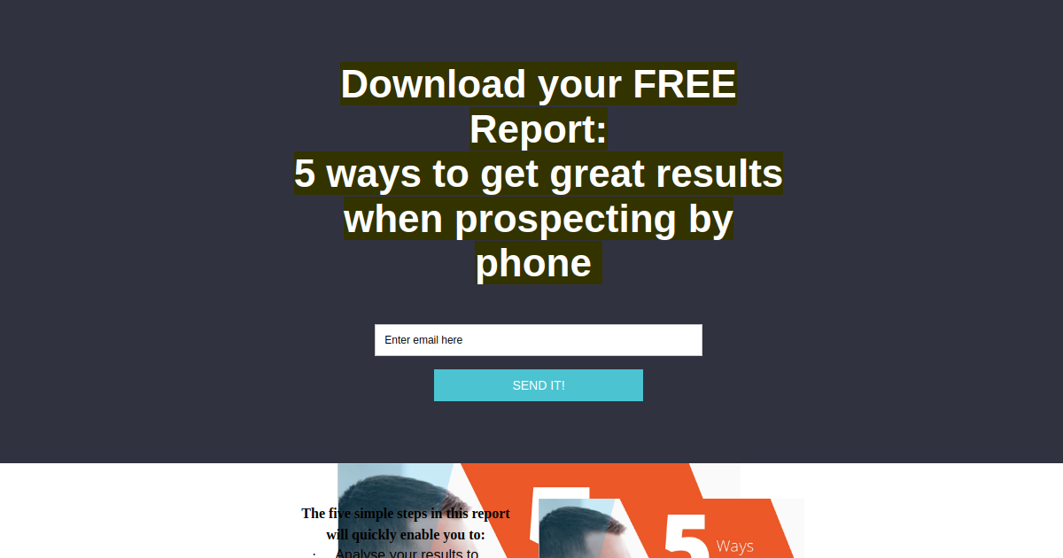 Free Report Landing Page