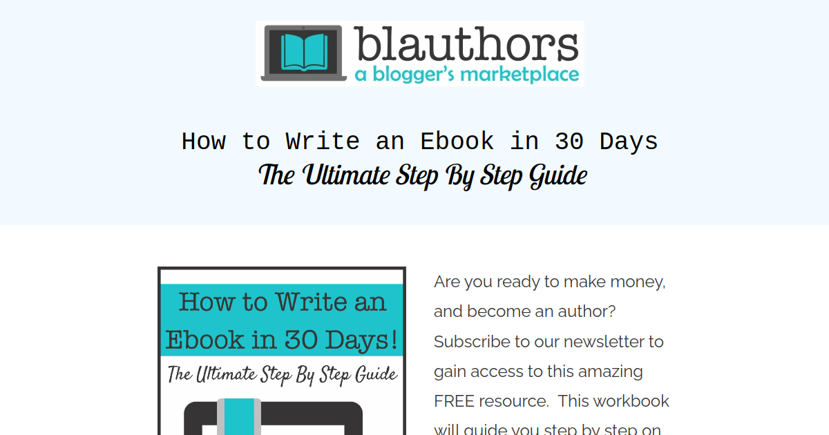 How to Write an Ebook in 30 Days – blauthors How to Write an Ebook in 30 Days – blauthors