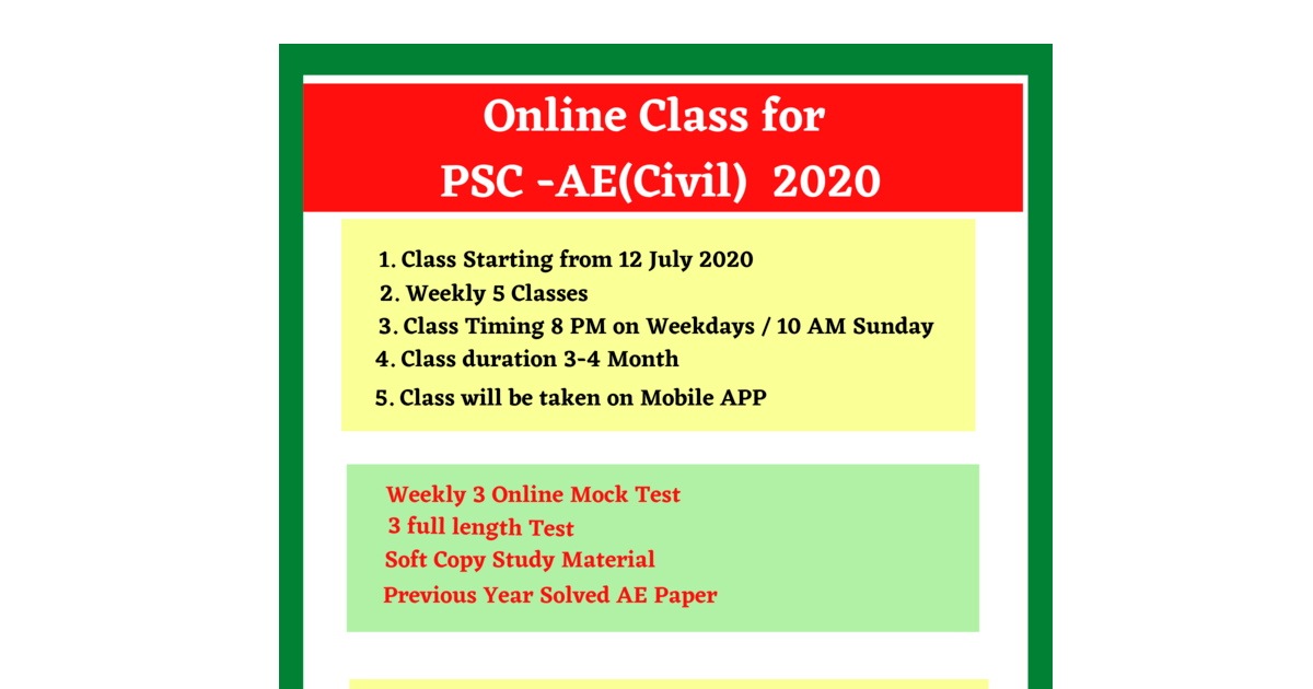Online Class -PSC/SSC -Civil