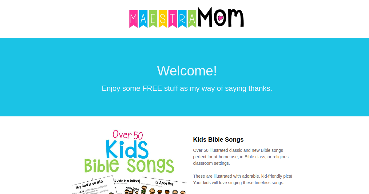 All Freebies Landing Page - Welcome