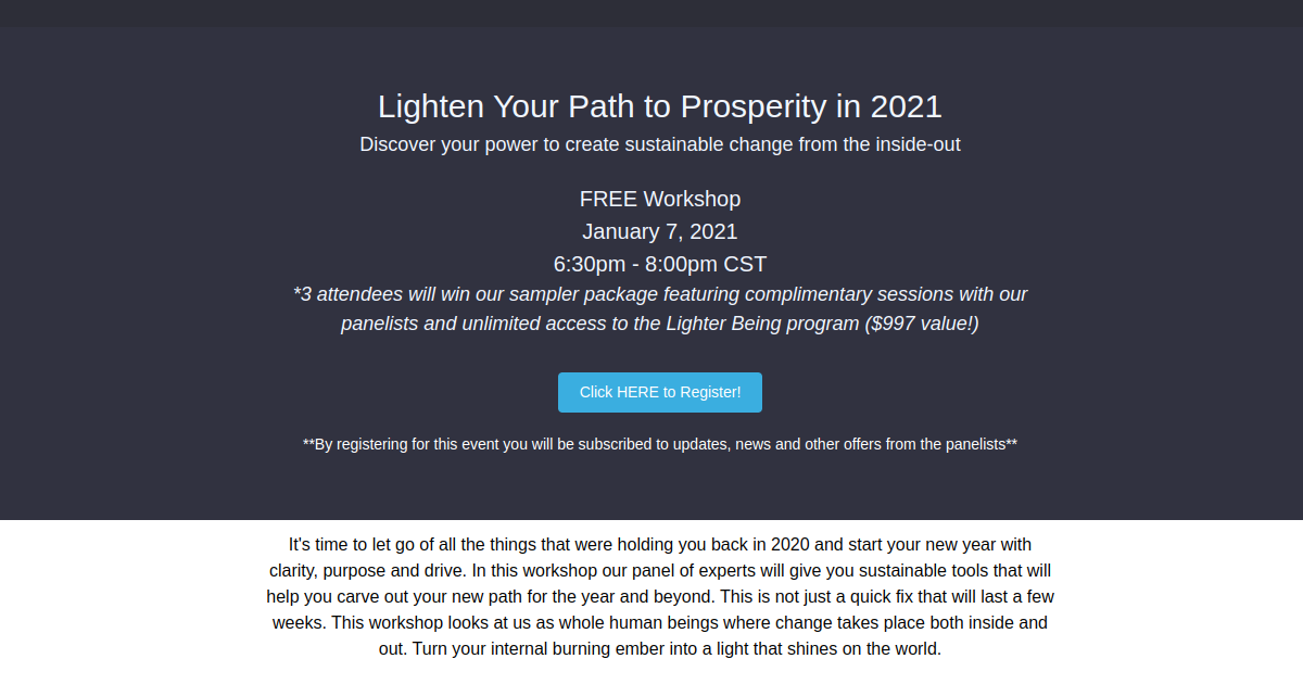 Lighten Your Path Workshop