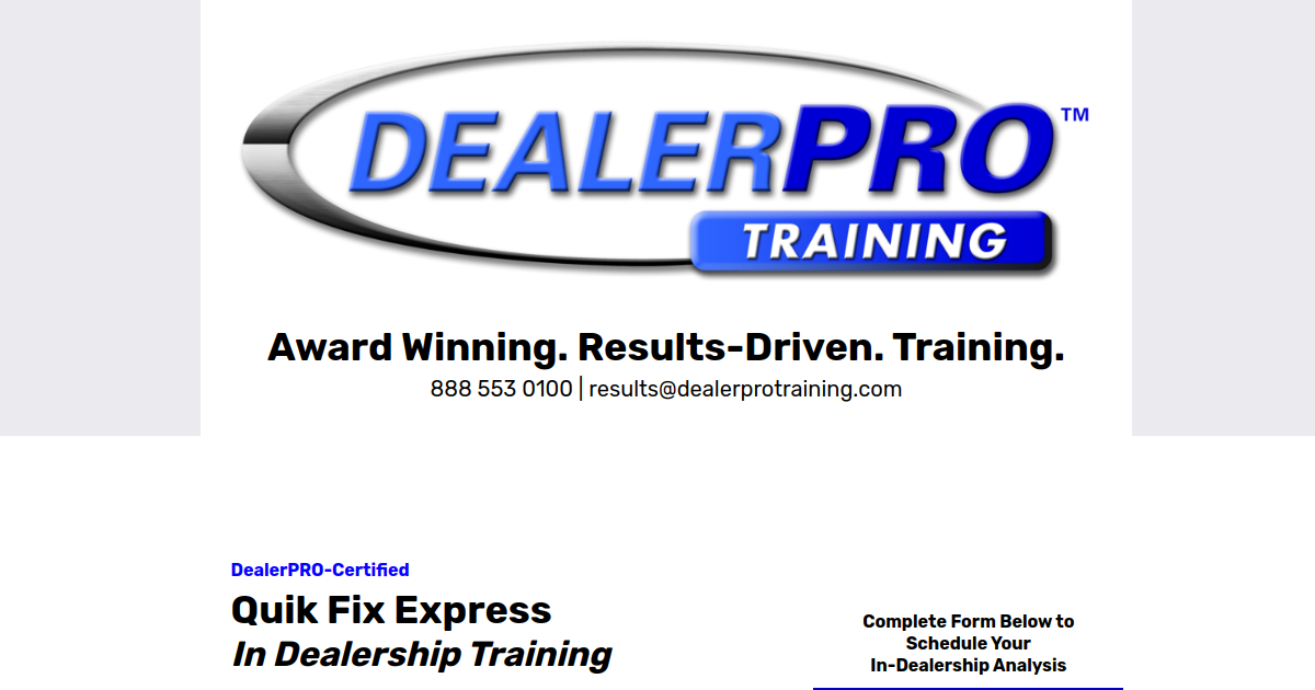 In Dealership - Quik-Fix Express