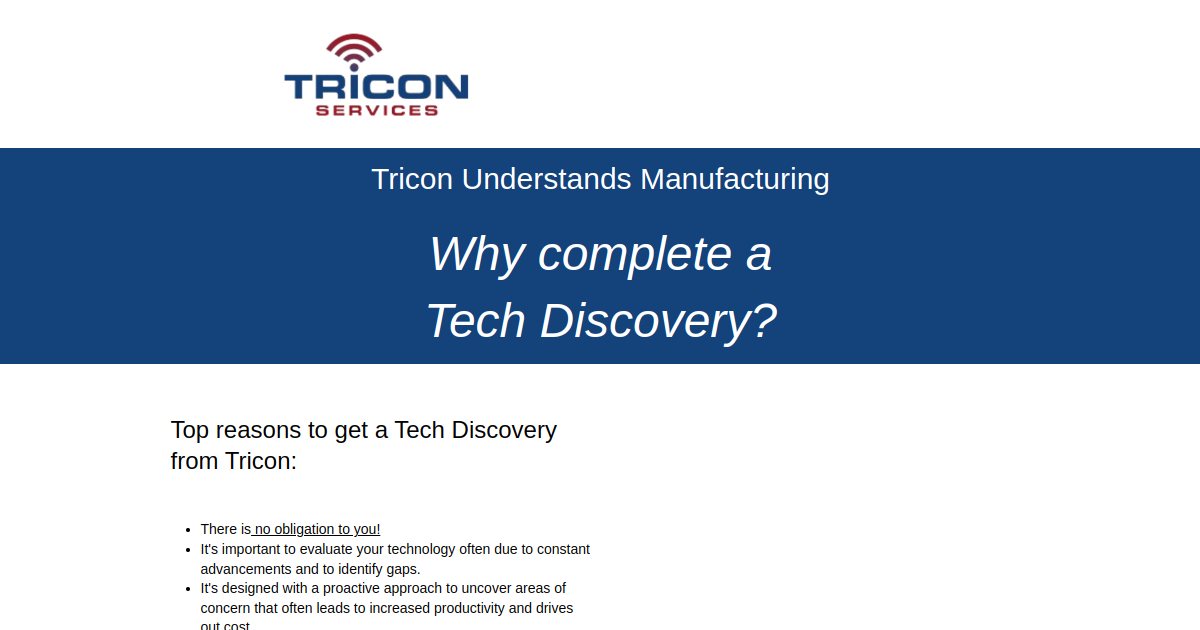Tech Discovery/Tech Review Toolkit