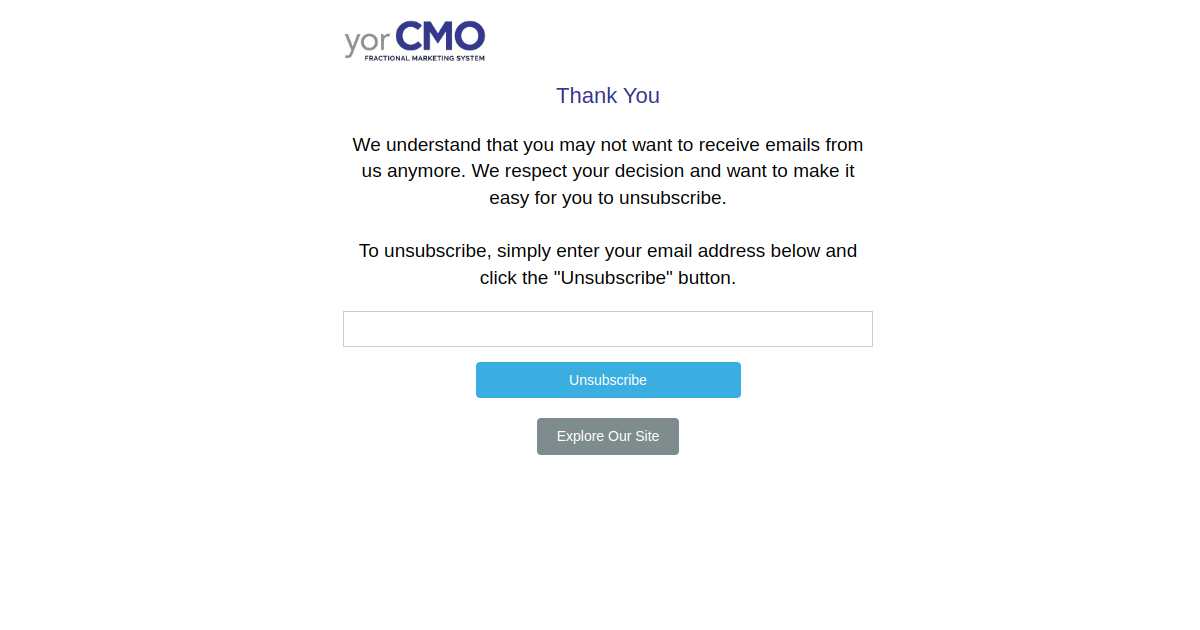 Opt-Out Landing Page