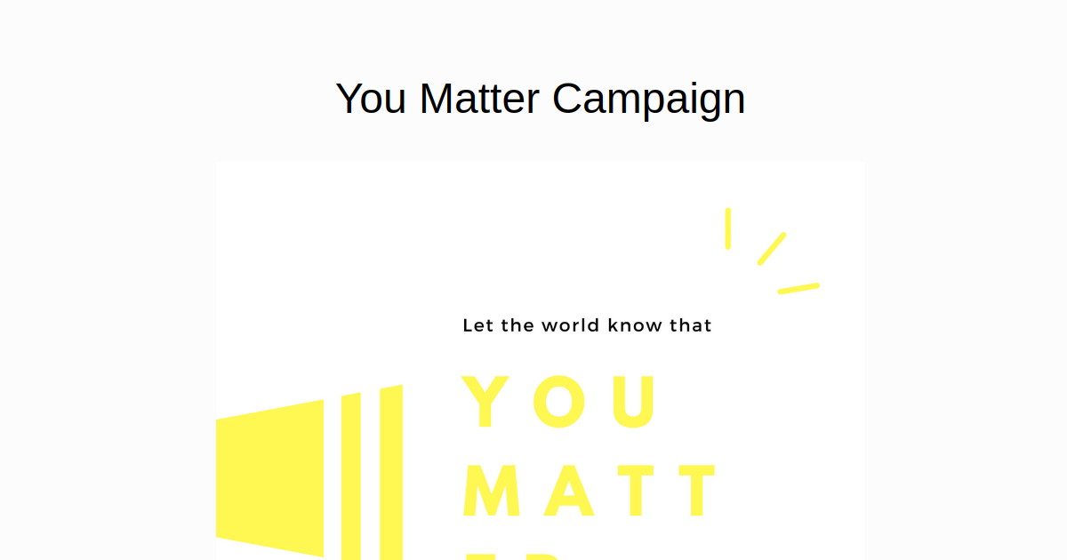 You matter campaign