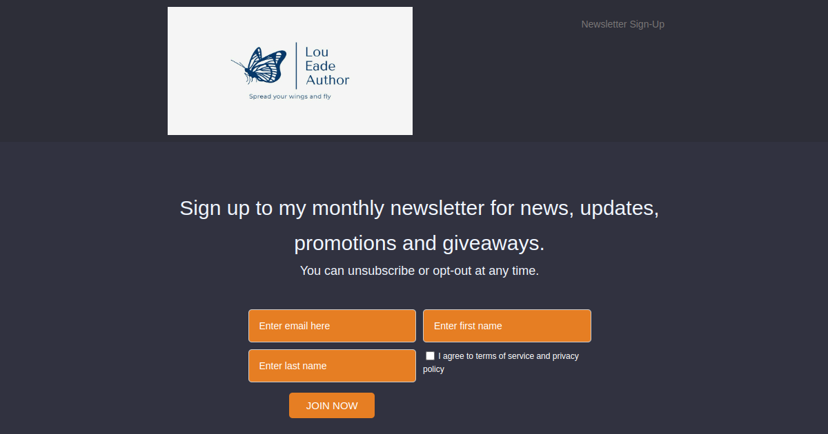 Landing Page for Newsletter