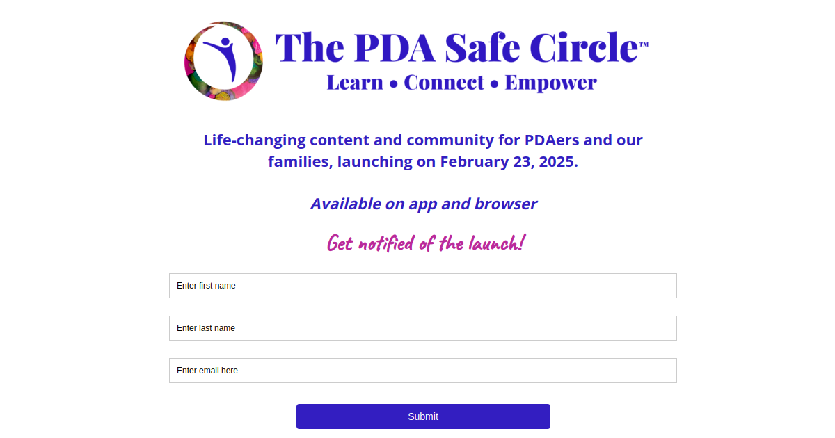 The PDA Safe Circle Mailing List Sign Up