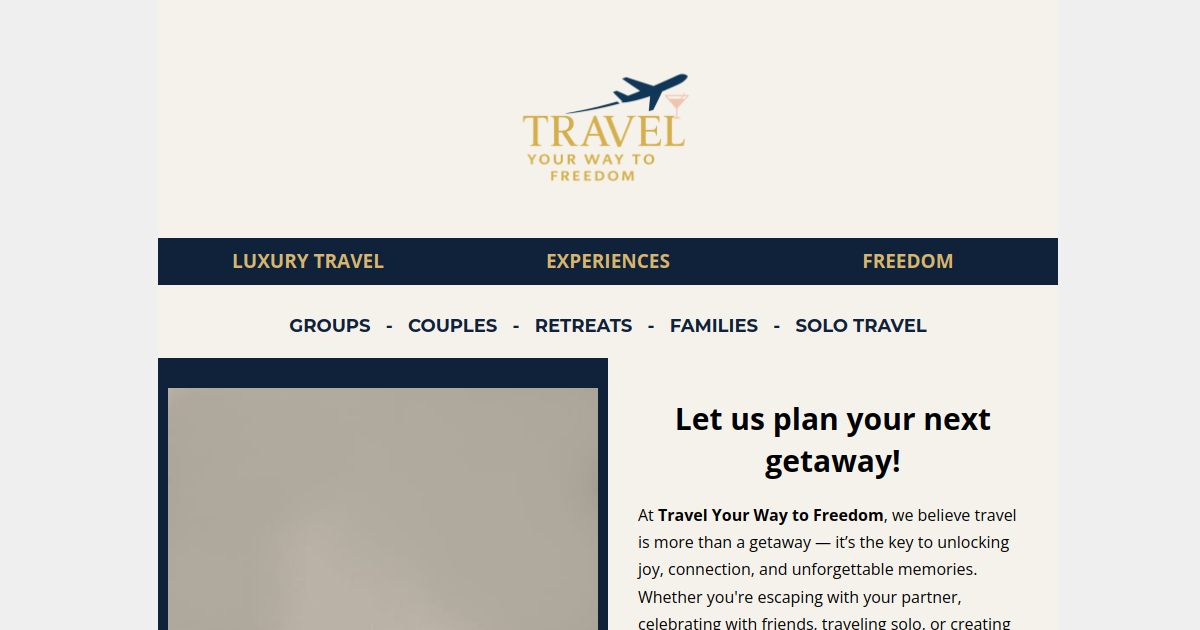 Travel Landing Page - Freedom