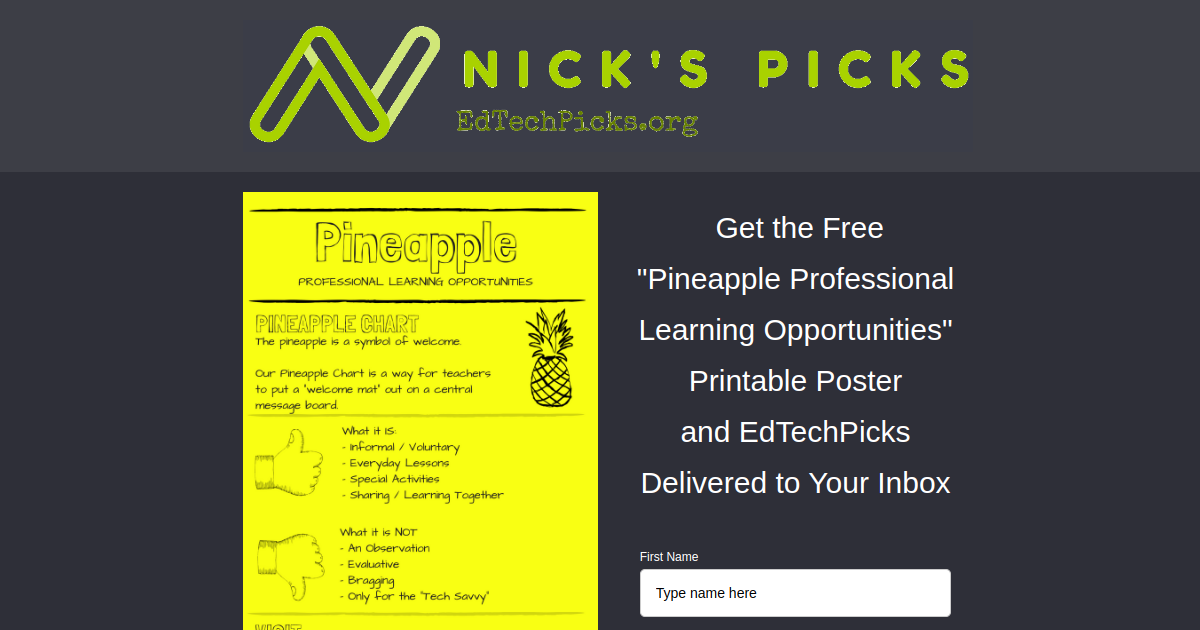 Free Poster: Pineapple Professional Learning Opportunities