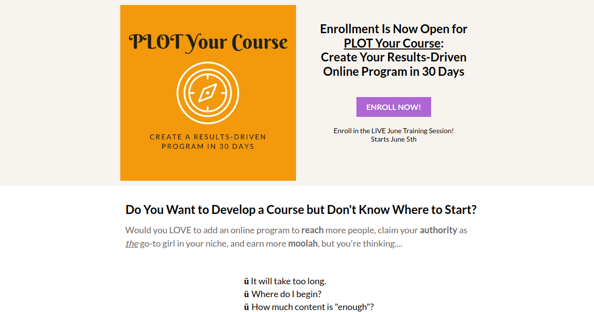 PLOT Your Course - June Session