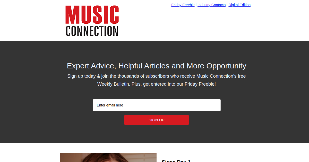 Signup for Music Connection's Emails