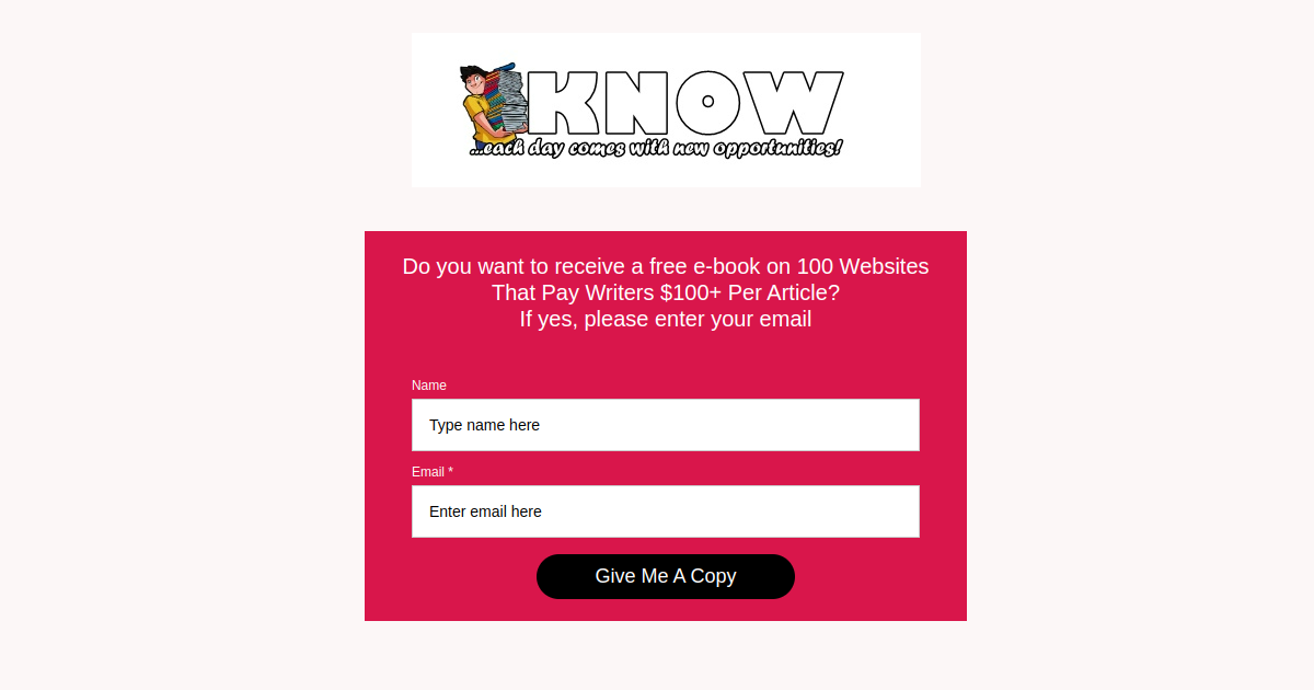 Sign-up For Free E-book