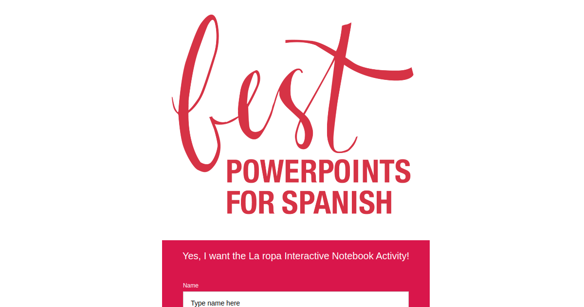 La ropa Interactive Notebook Activity