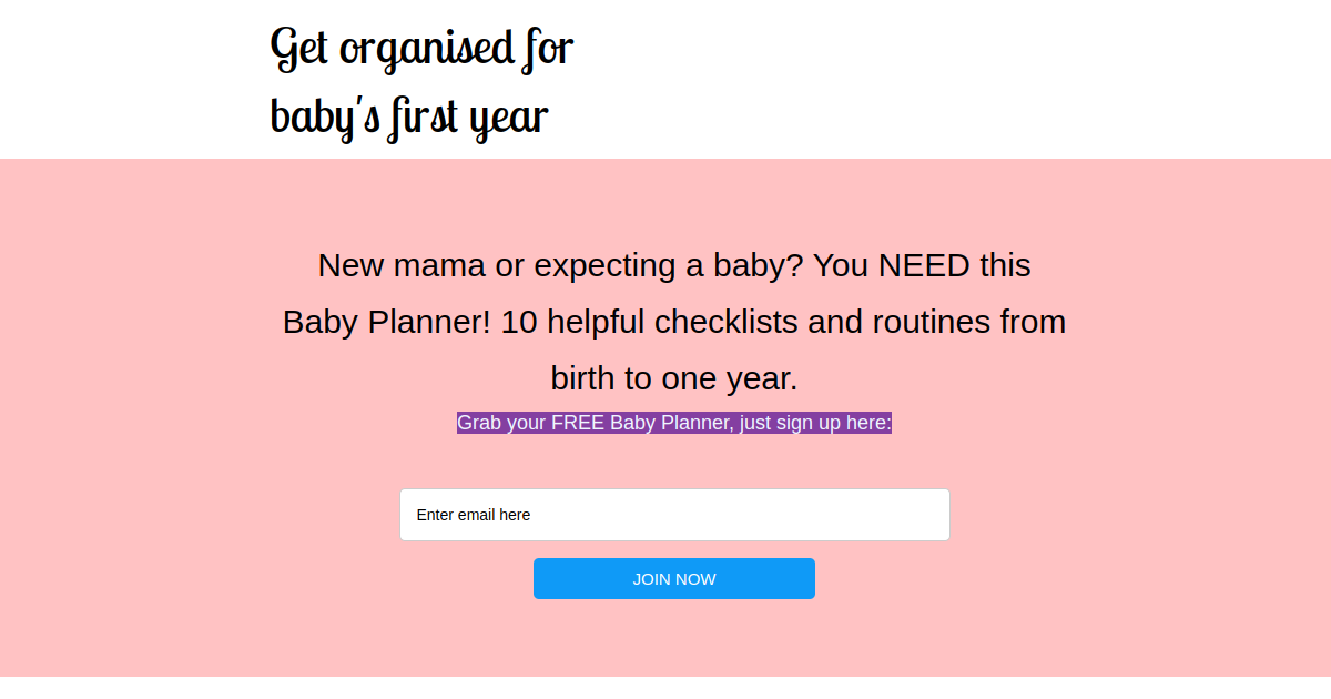 Baby planner